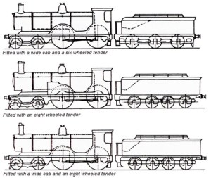 T9 4-4-0 LSWR Drummond 30113 – 22, 30280 -9, 30300 – 5, 30307, 30310 ...